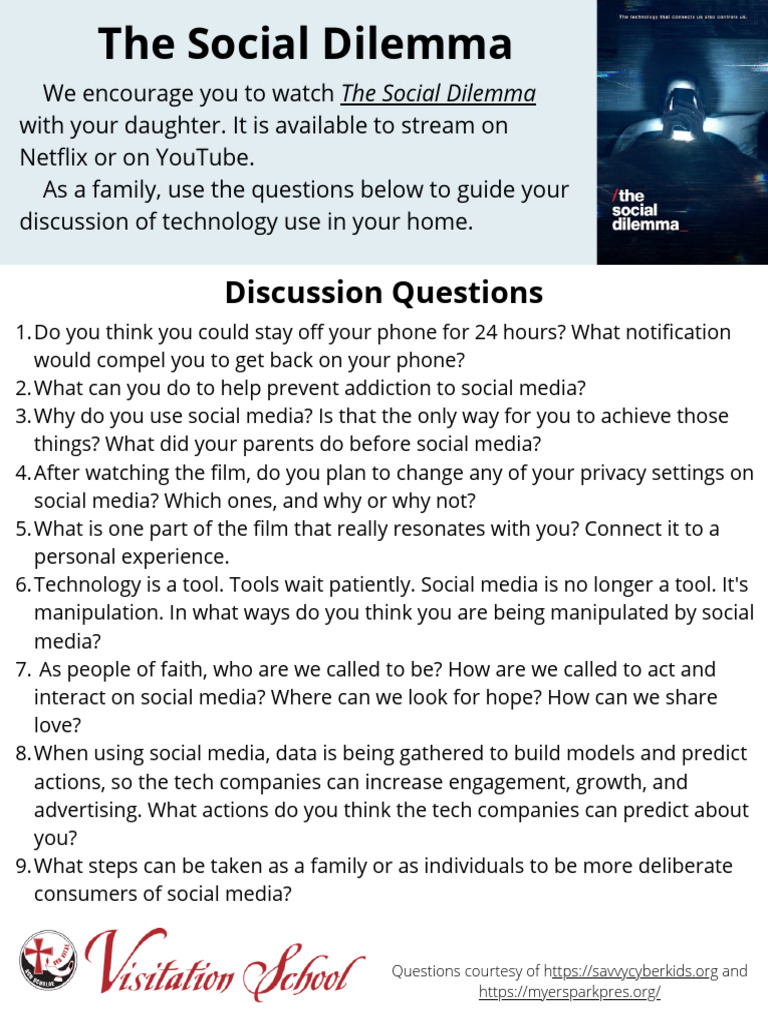The Social Dilemma Discussion Questions | PDF