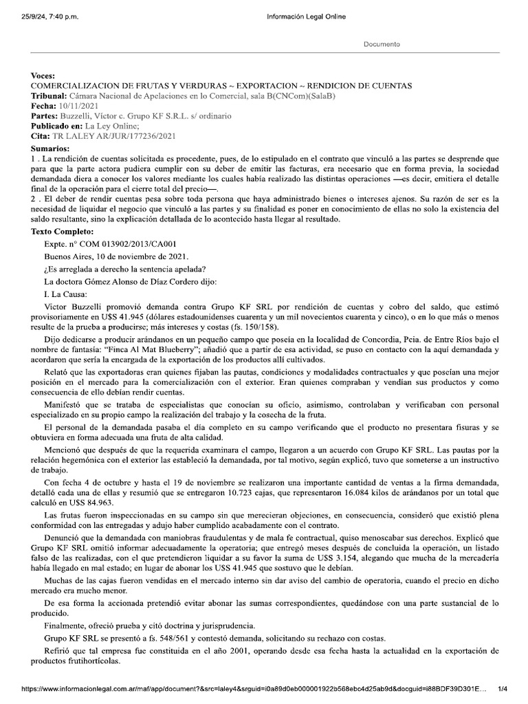 Buzzelli C GRUPO KF S. Ordinario | PDF