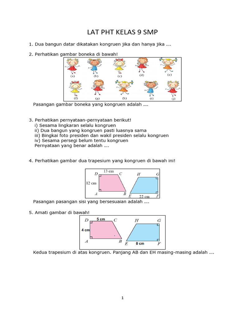Lat Soal PHT Matematika | PDF