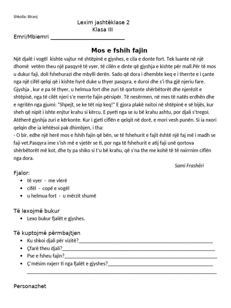 Lexim Jashteklase 3 kl2 | PDF