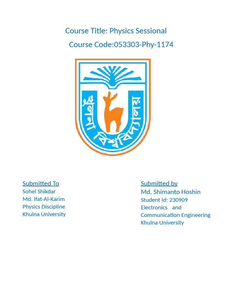 Physics Lab Report Cover | PDF