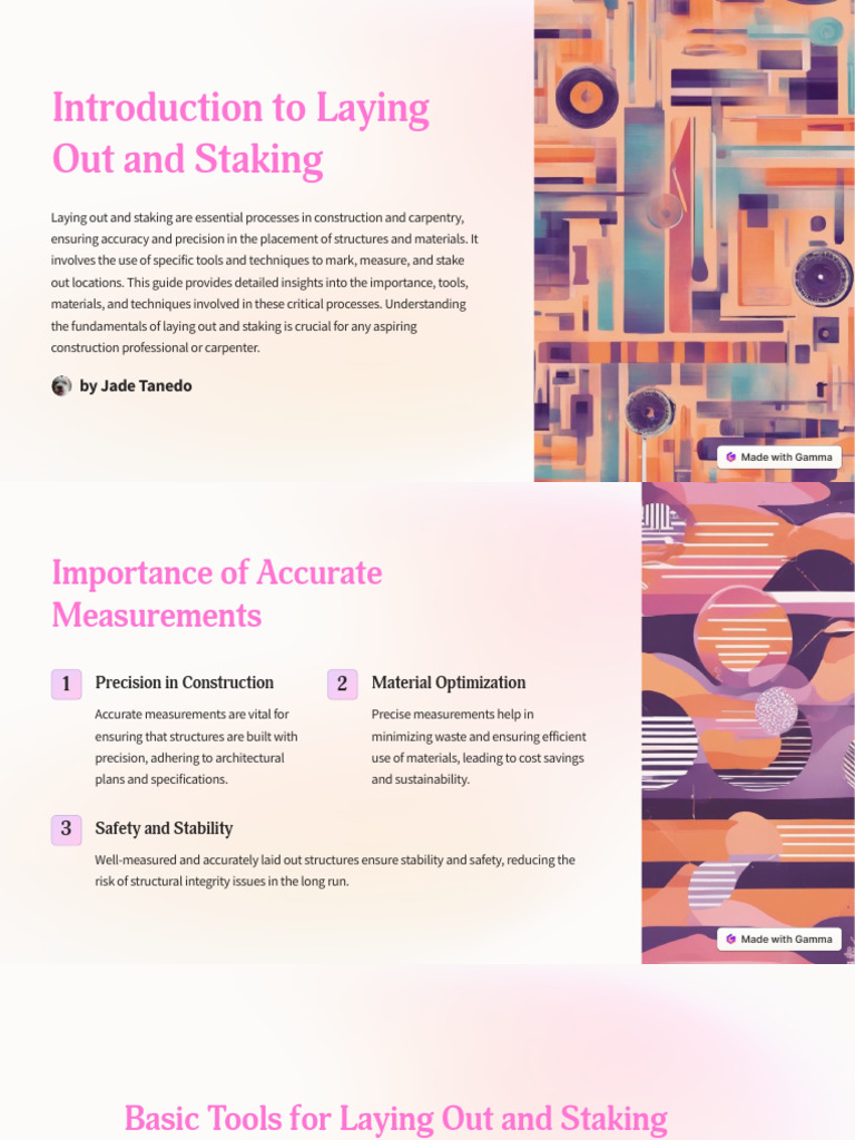Introduction To Laying Out and Staking | PDF