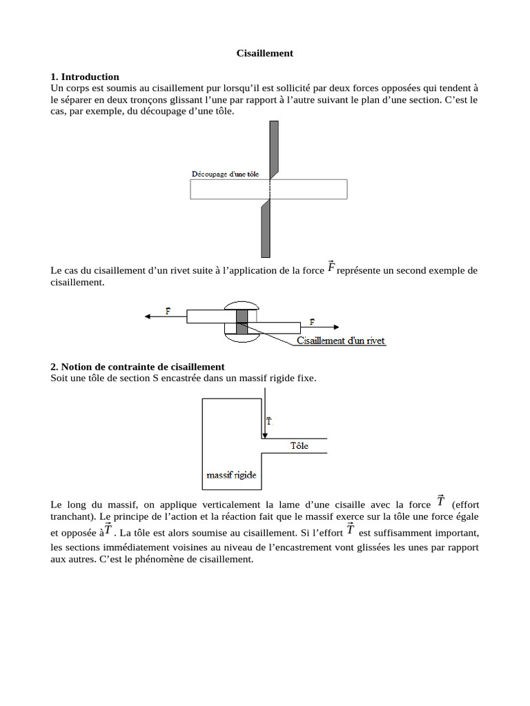 Cours RDM 02-Cisaillement | PDF