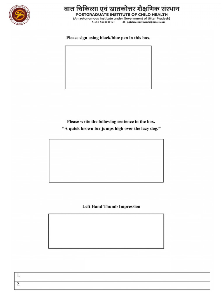 Pgich Sample Sheet | PDF