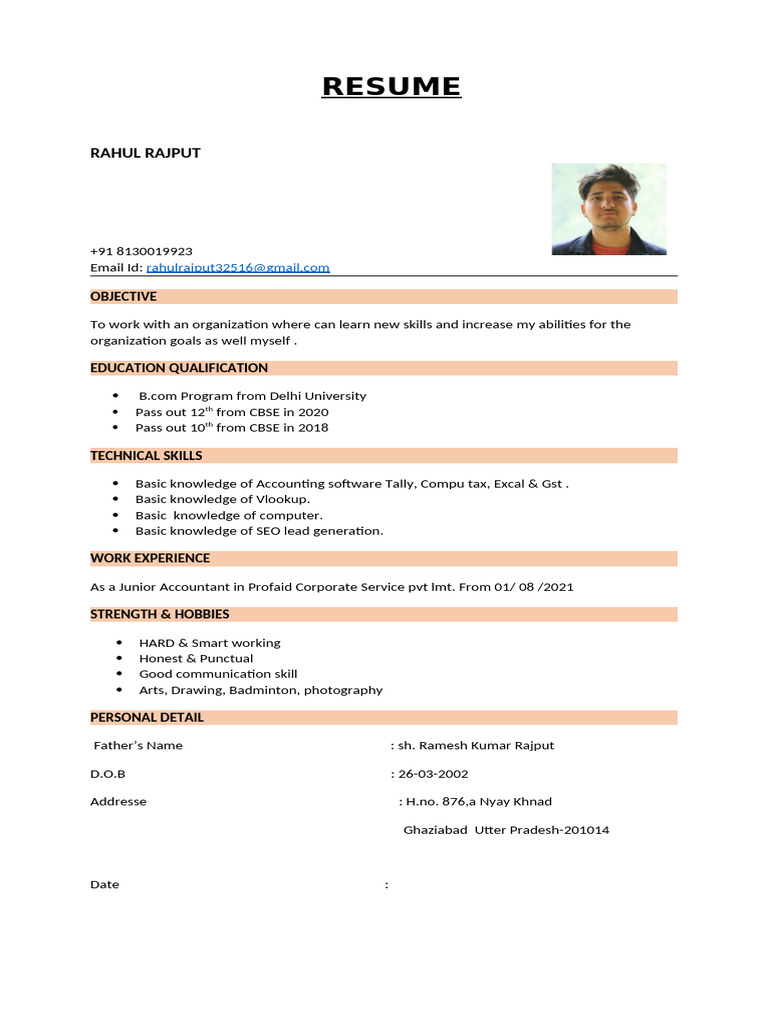 Resume: Rahul Rajput | PDF