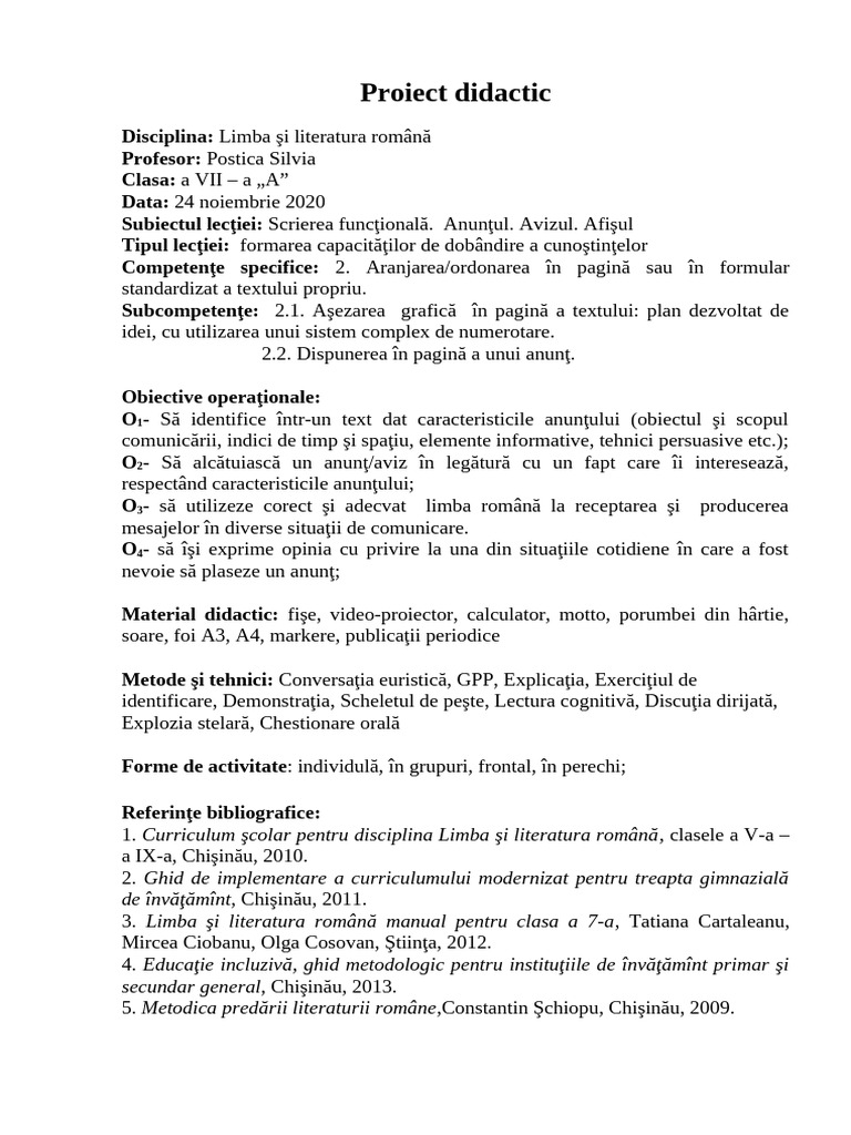 Plan Lectie Anuntul | PDF