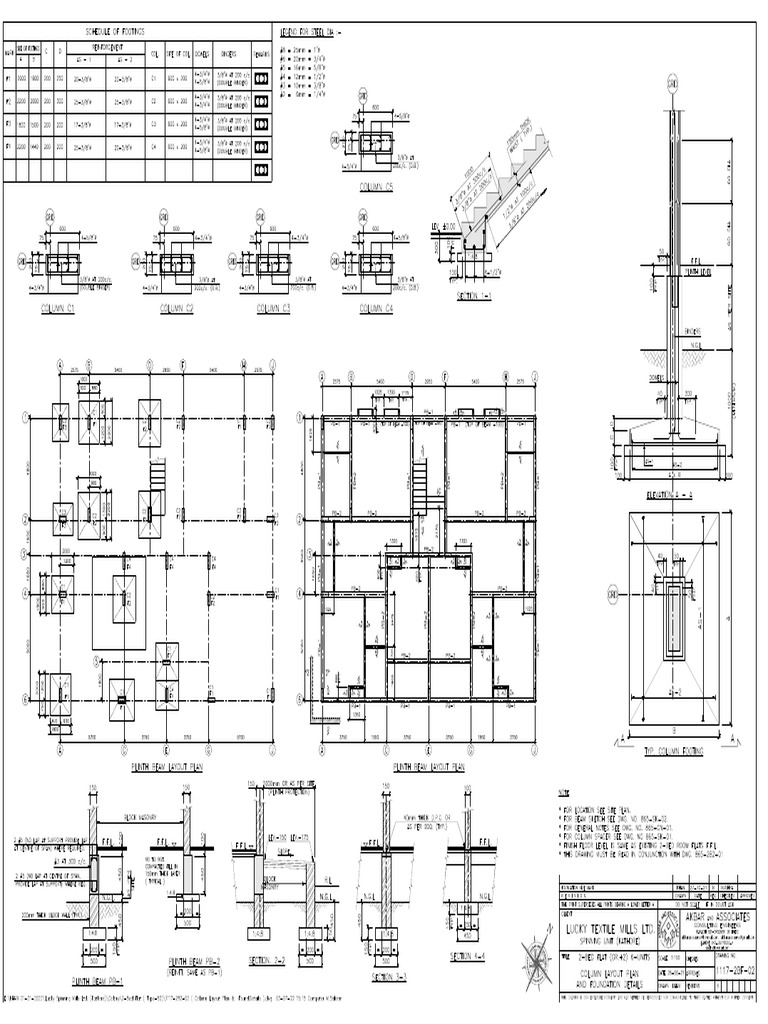 1117-2B2-02 (Column Layout Plan & Found - Details) - Model | PDF