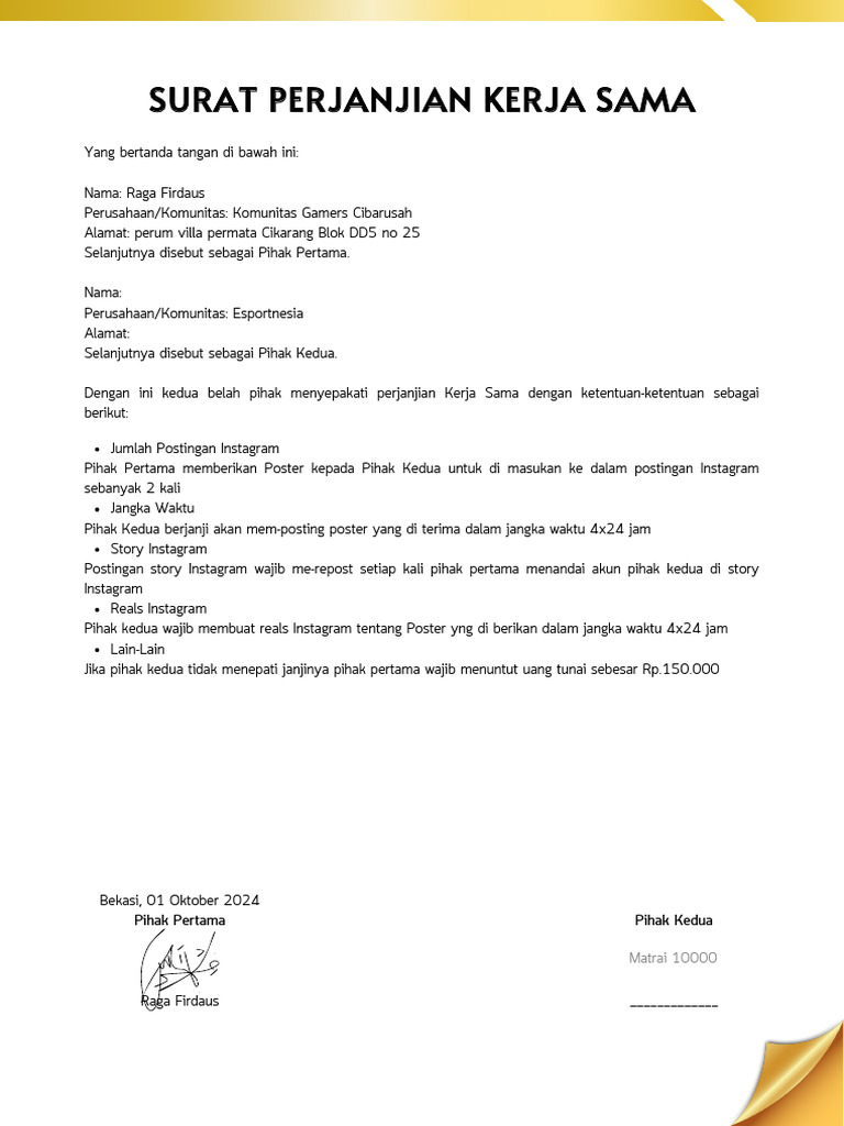 Instagram Collaboration Agreement | PDF