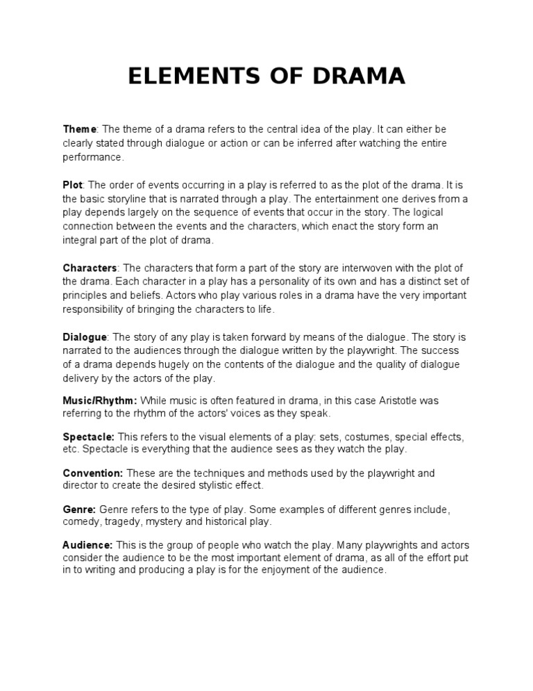 Elements of Drama | PDF