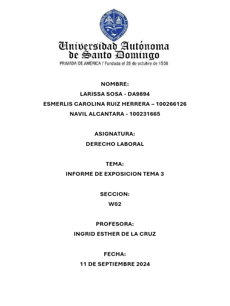 Informe de Exposicion Tema 3 | PDF