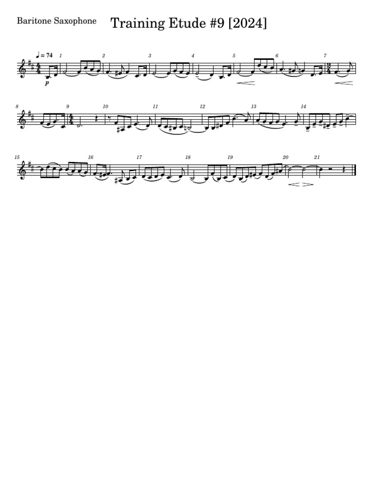 2024 Fall Band Training Tune + Seating Audition-Baritone - Saxophone | PDF