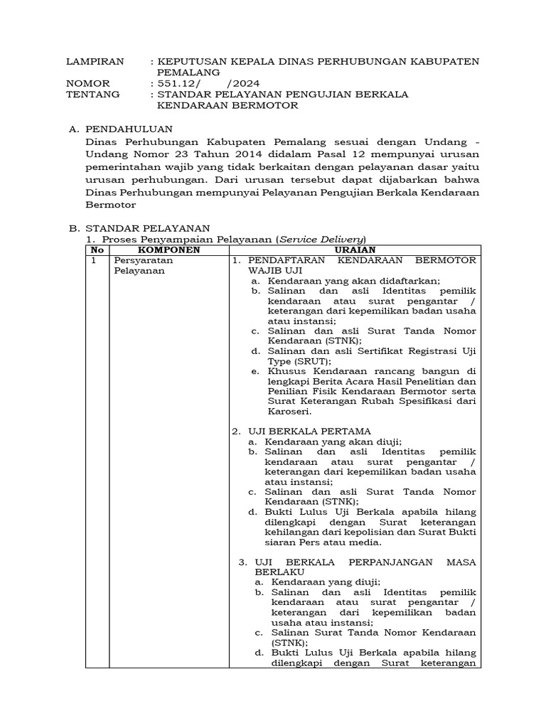 Lampiran 1. Sop Pelayanan | PDF