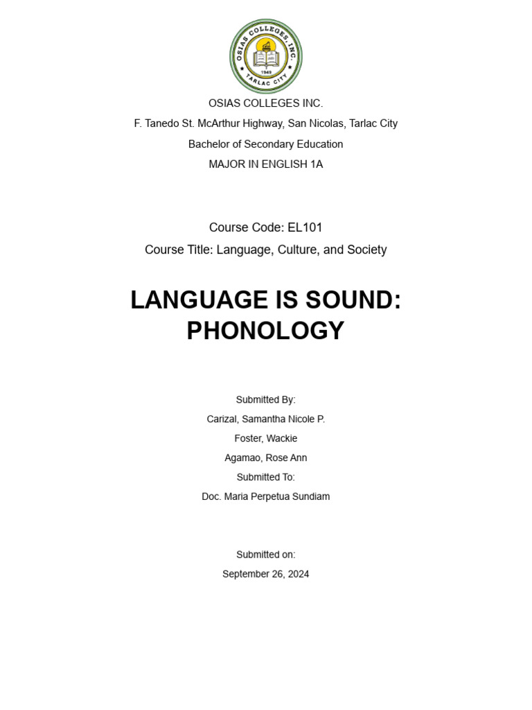 Phonology (Week3) | PDF
