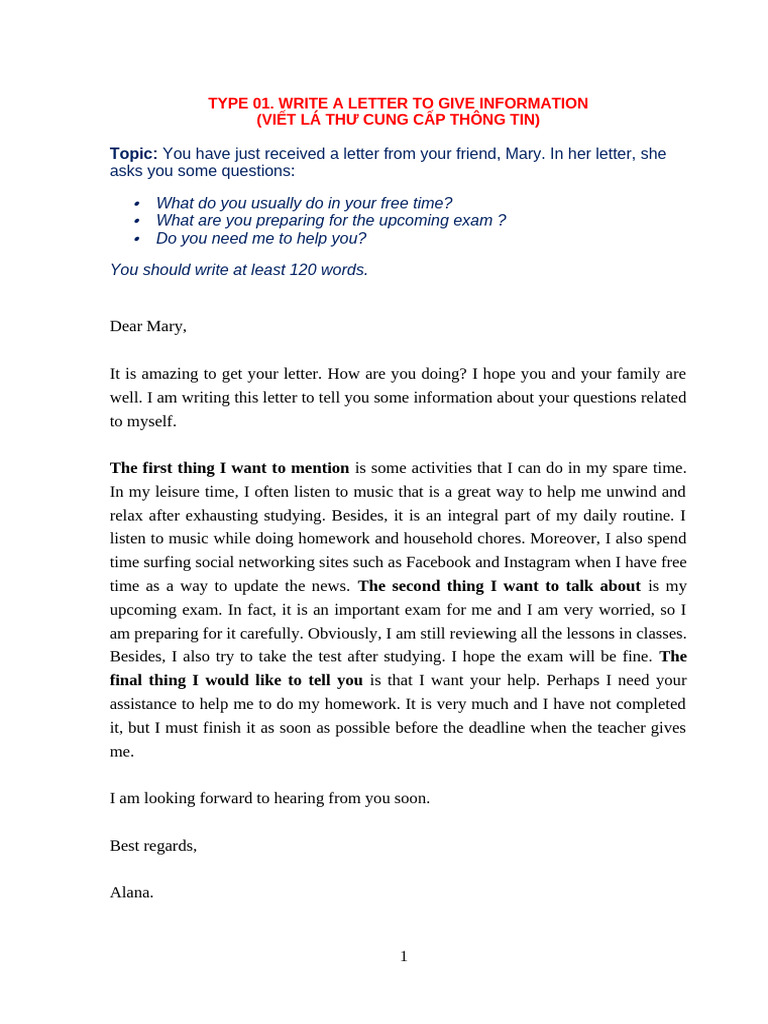 Writing Part 1 | PDF