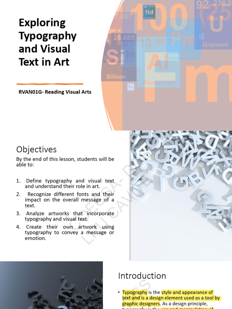 RVAN01G - Exploring Typography and Visual Text in Art Midterm | PDF