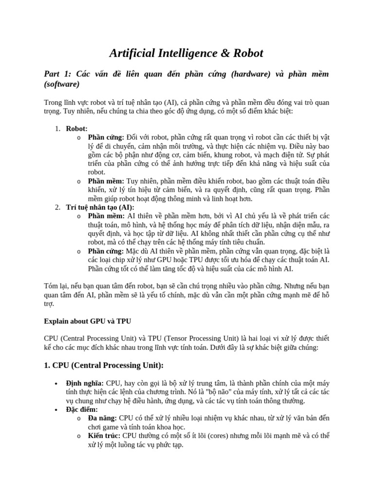 Differences Between AI & Robot | PDF