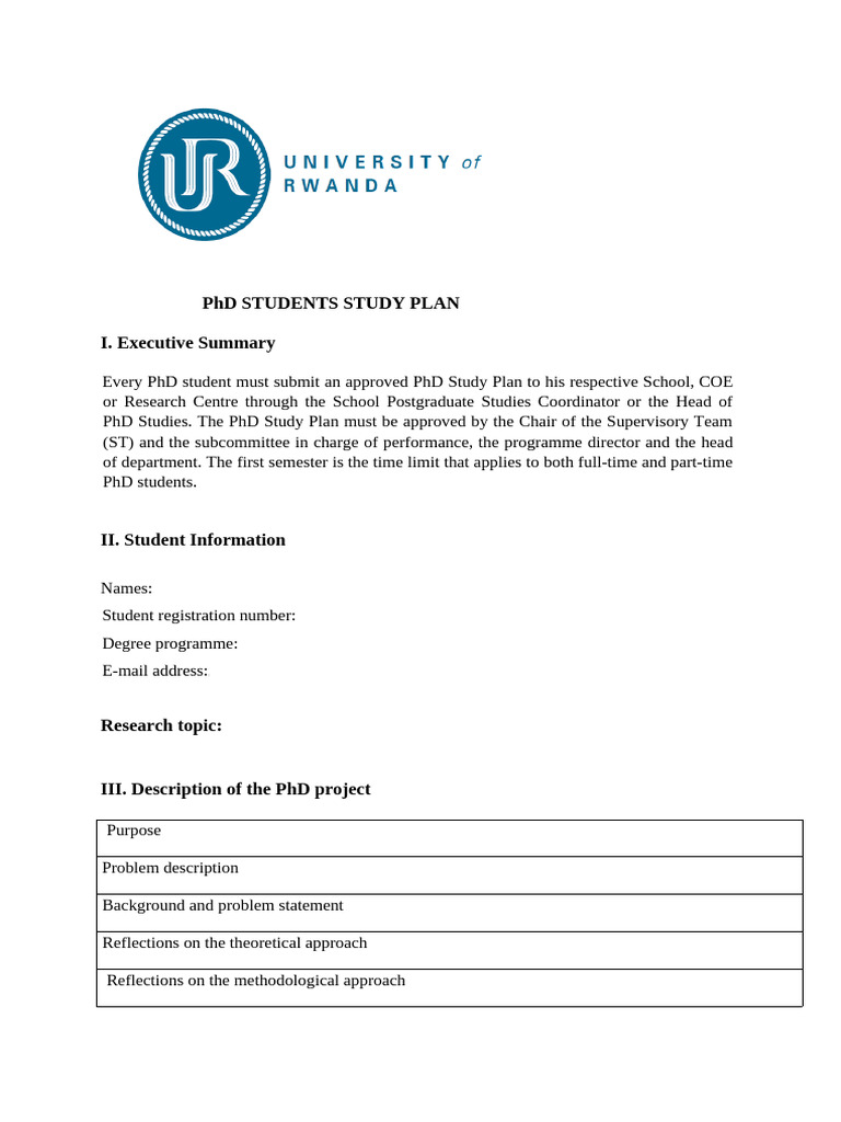 PHD Study Plan | PDF