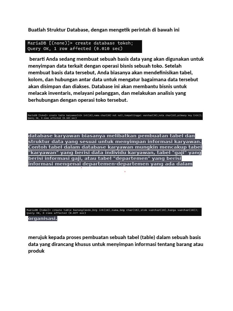 Buatlah Struktur Database | PDF