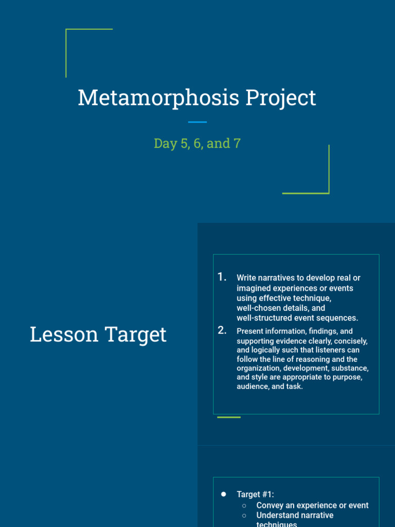 Metamorphosis Project | PDF