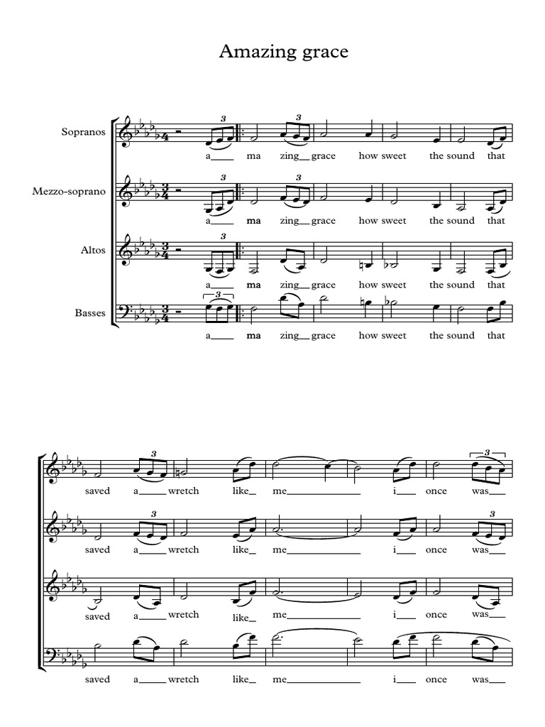 Amazing Grace Partition | PDF