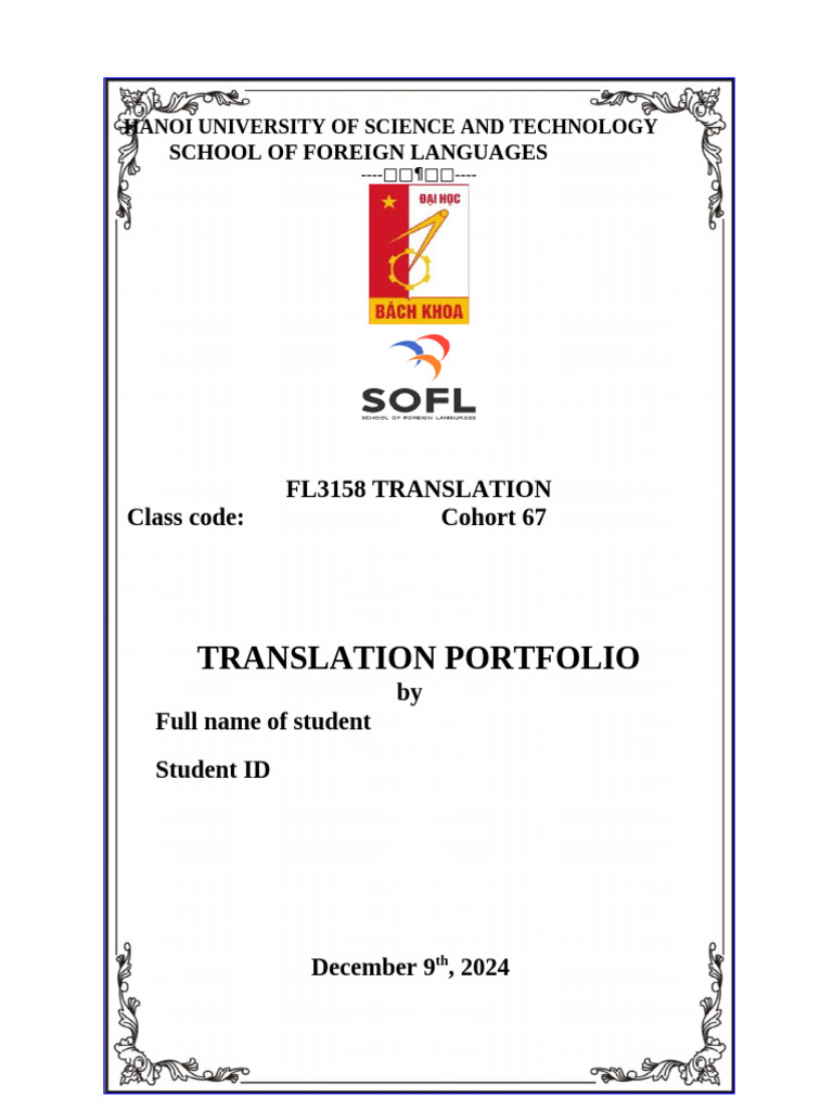 Assignment Template FL3158 Translation | PDF