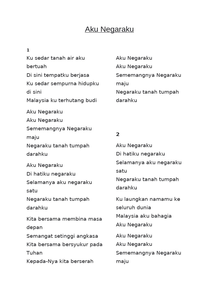 Aku Negaraku | PDF
