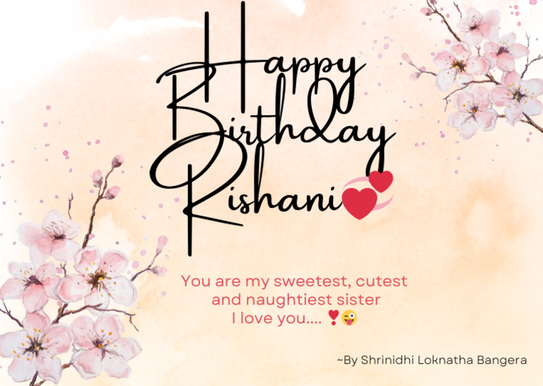 Happy Birthday Rishani | PDF