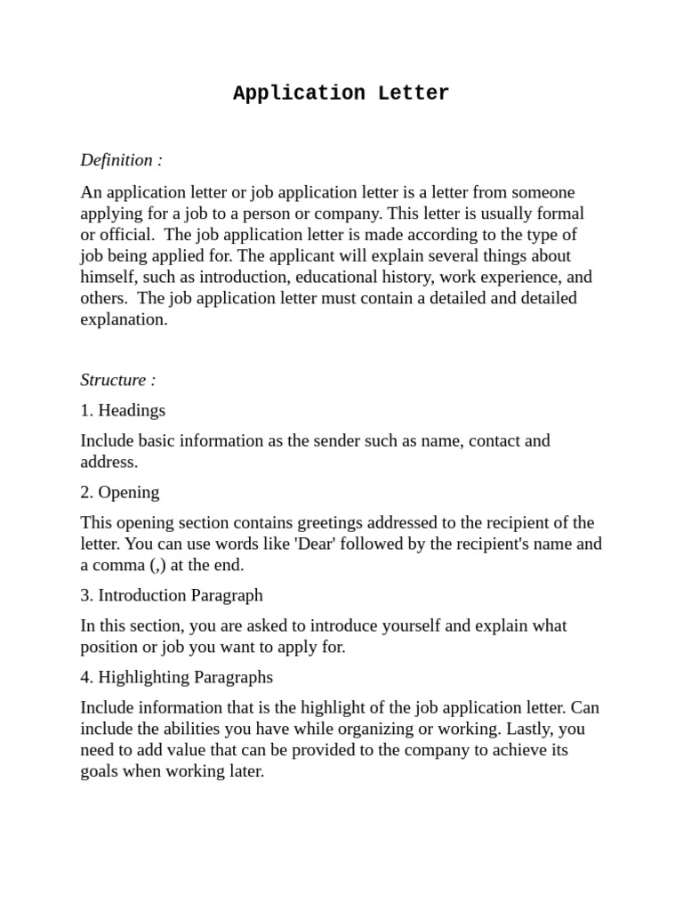 Application Letter | PDF