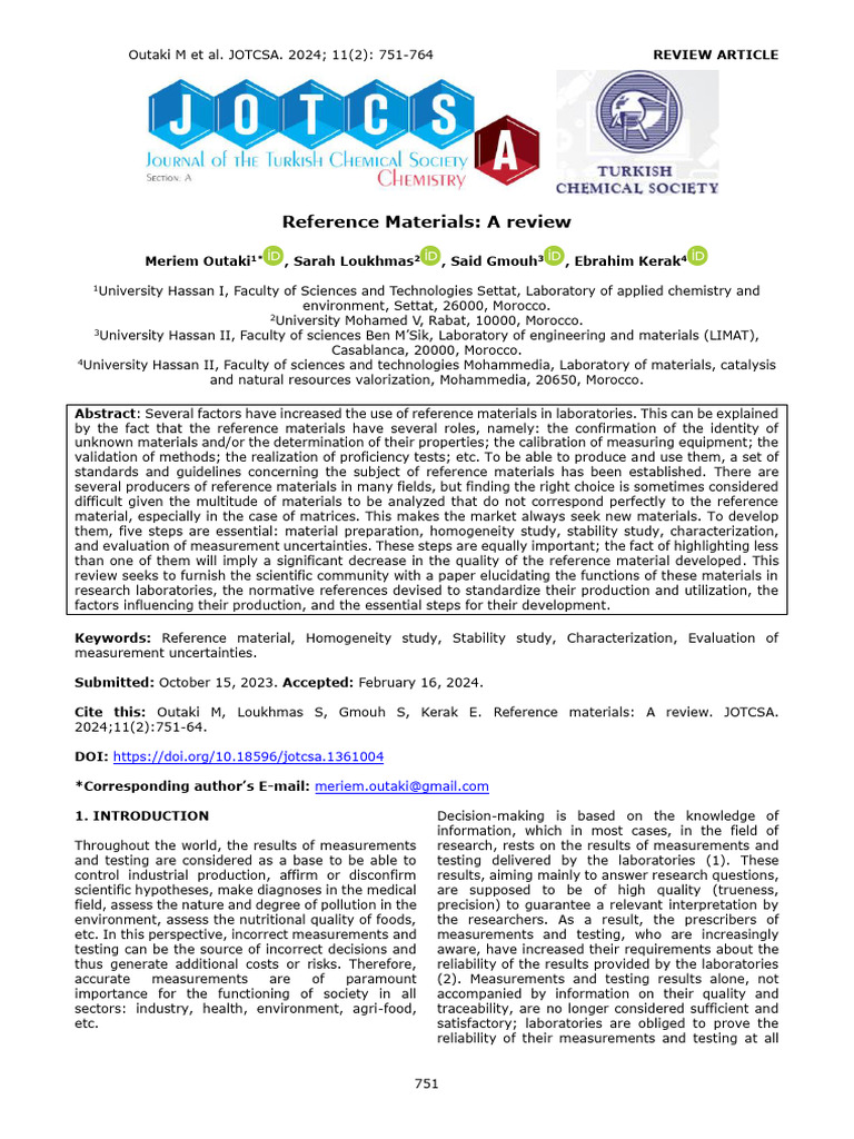 Reference Materials | PDF | Science | Metrology