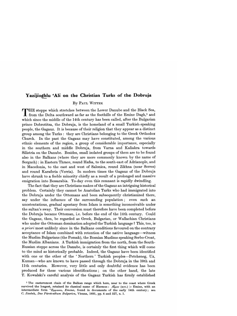 Christian Turks of Dobruja | PDF