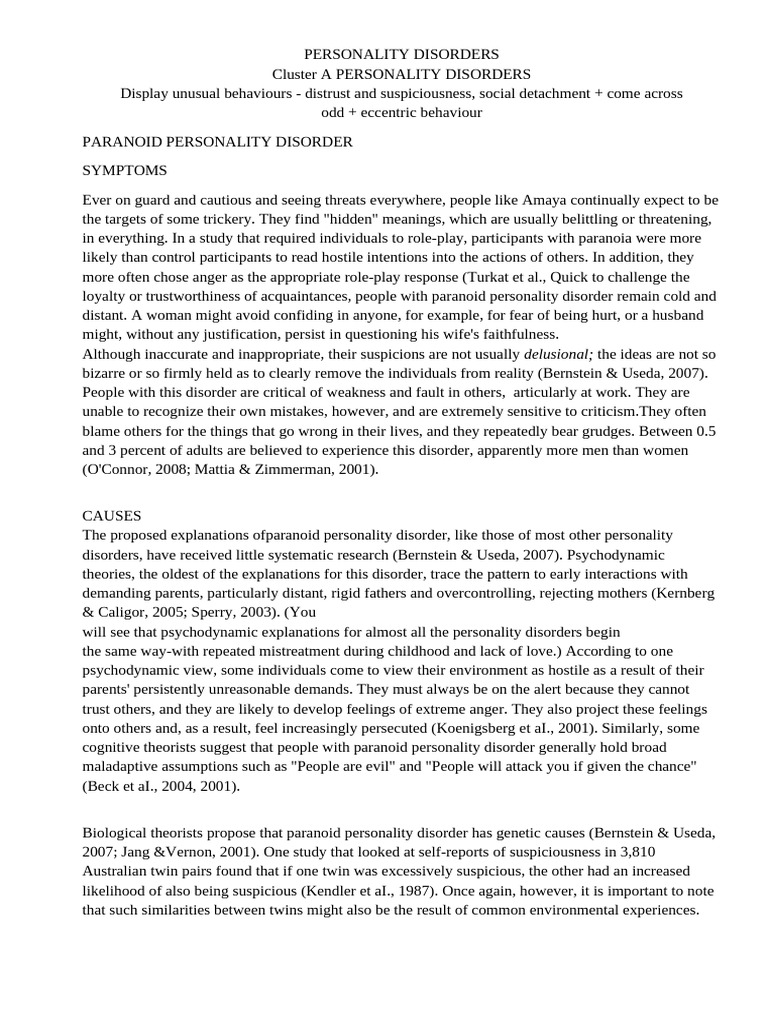 Personality Disorders | PDF