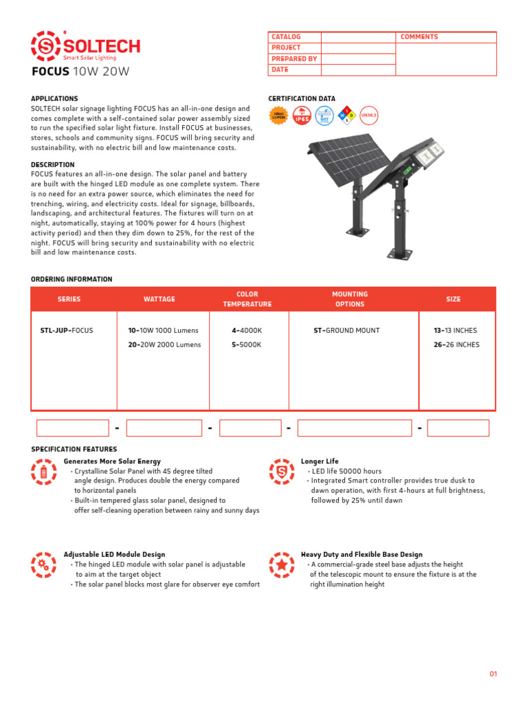 FOCUS Spec Sheet 2024 | PDF
