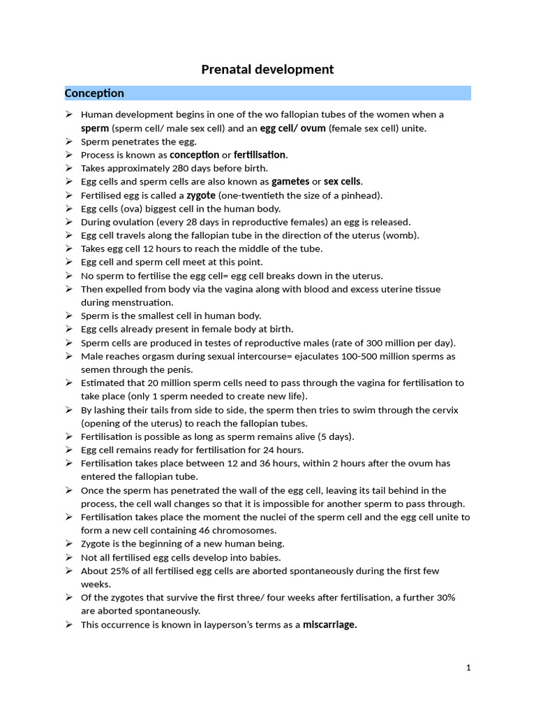 Chapter 5 - Prenatal Development | PDF