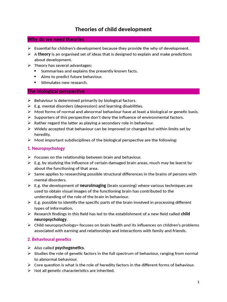 Chapter 4 - Theories of Child Development | PDF