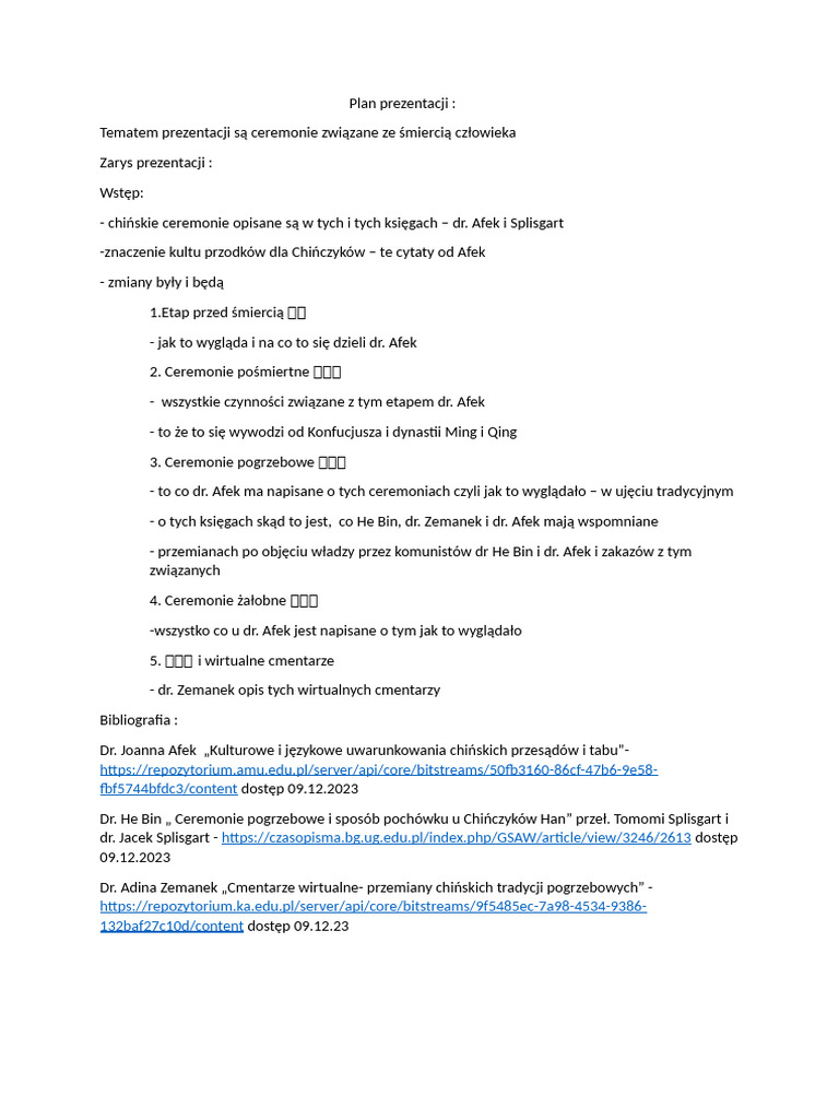 Plan Prezentacji | PDF