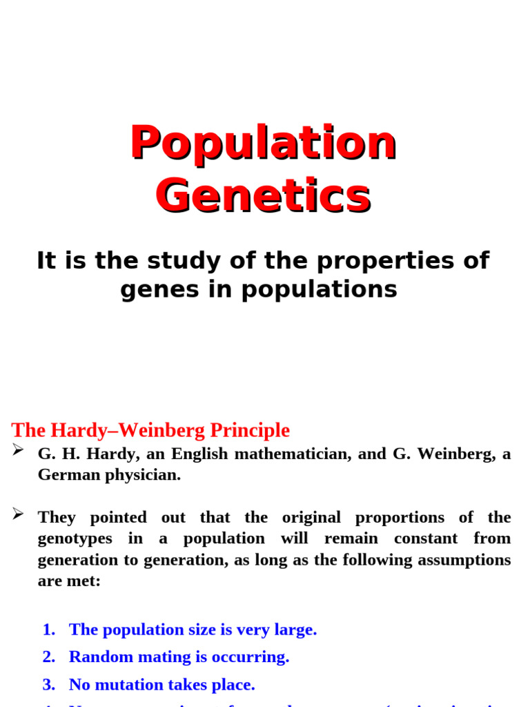 Population Genetics | PDF