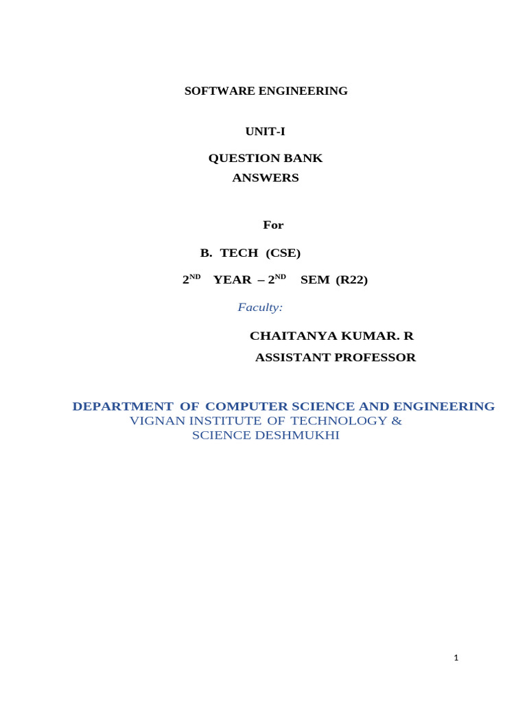 Se Unit-I Qb&ans | PDF