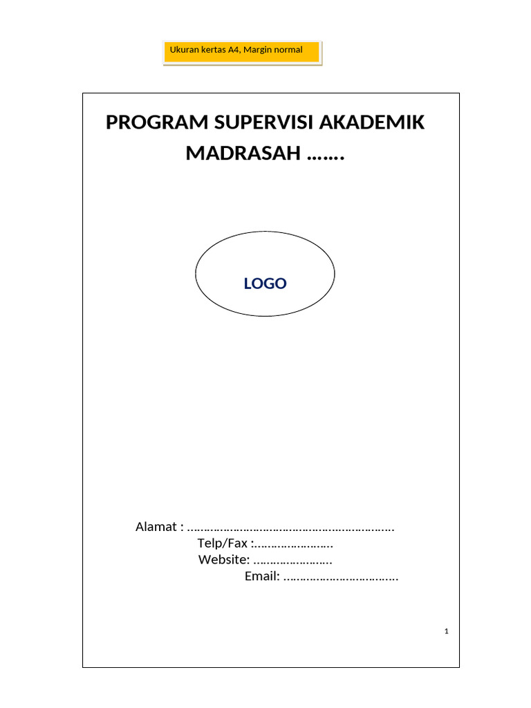 Template-Program Supervisi Akademik-Madrasah | PDF