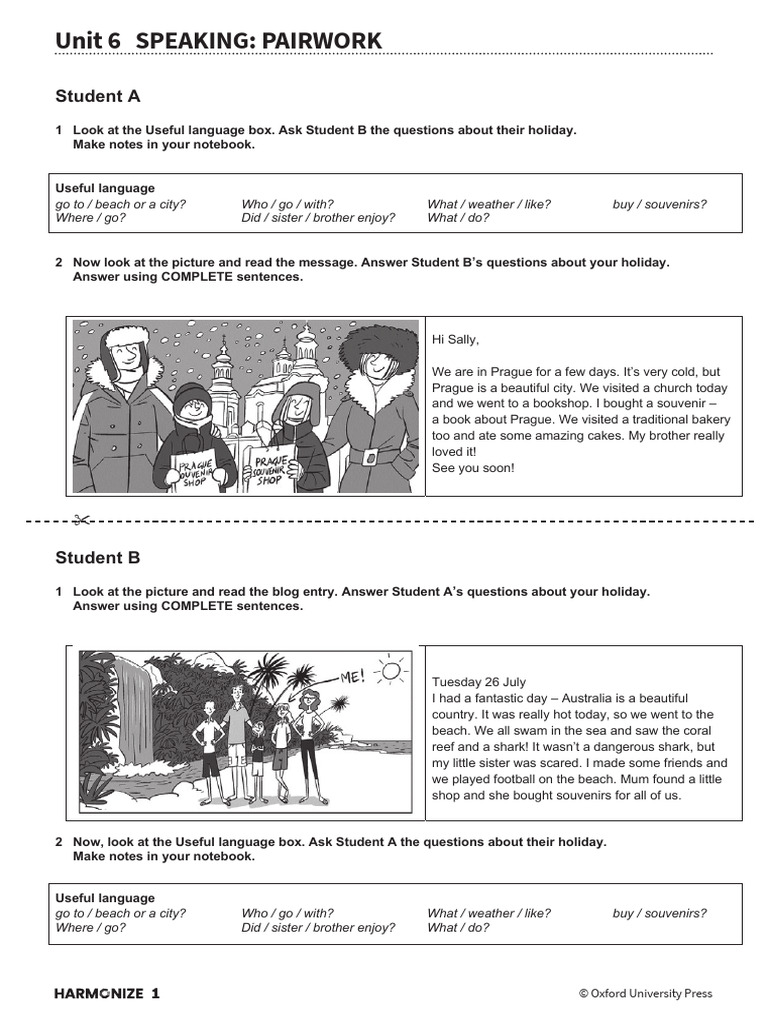 Harmonize 1 TRM Pairwork Unit 6 Worksheets | PDF