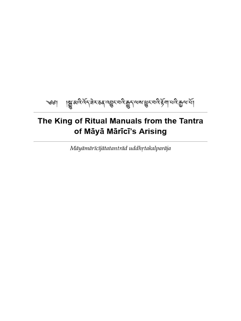 Toh565 - 84000 The King of Ritual Manuals From The Tantra of Maya ...