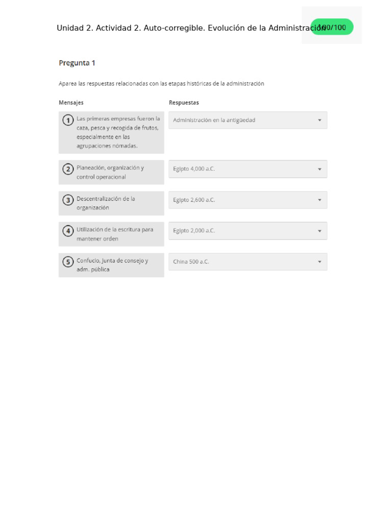 Unidad 2. Actividad 2. Auto-Corregible. Evolución de La Administración | PDF | Informática ...