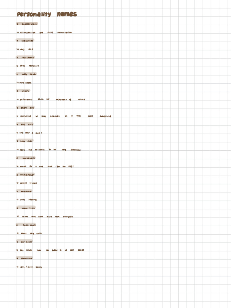 Personality Names | PDF