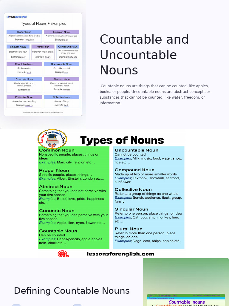 Lecture 6 Countable and Uncountable Nouns | PDF