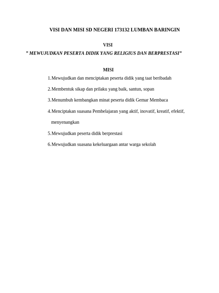 Visi Dan Misi | PDF