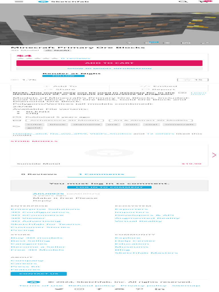 Minecraft Primary Ore Blocks - Buy Royalty Free 3D Model by Render at Night (@render - at ...