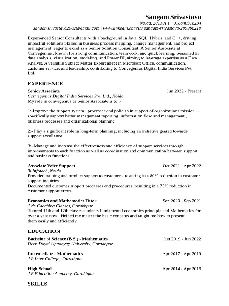 Resume 4 | PDF