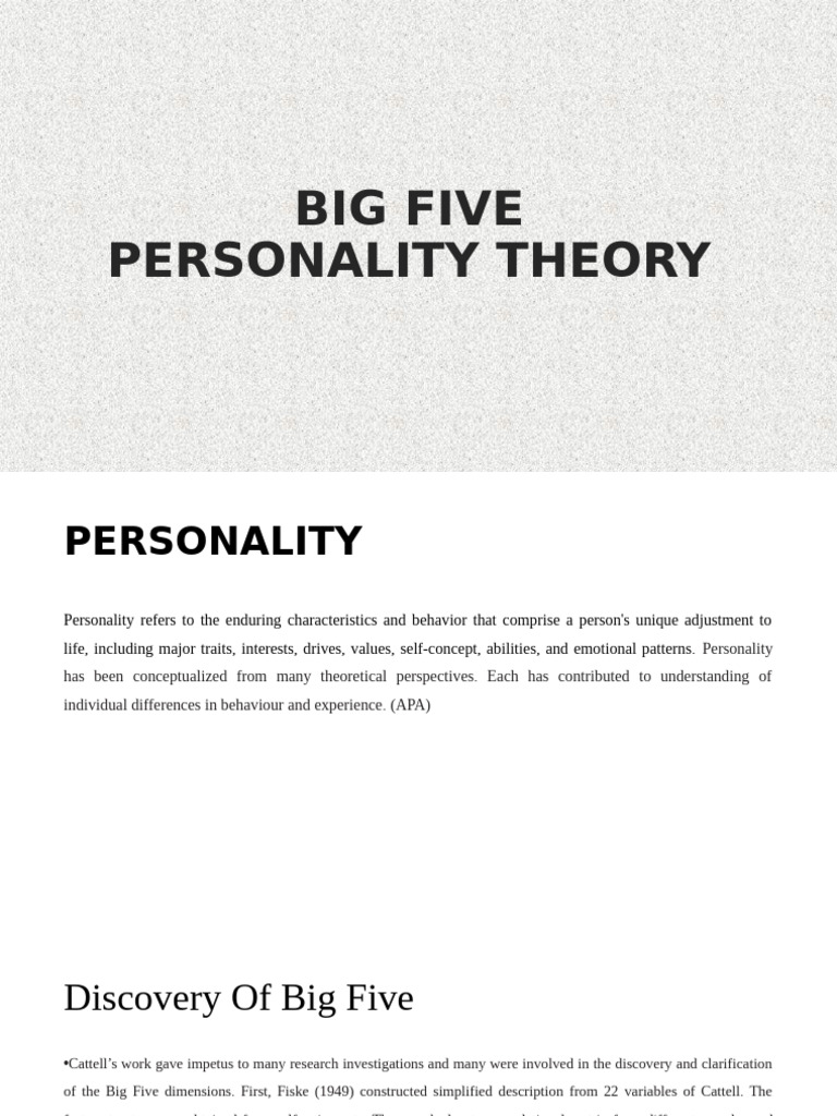 Understanding the Big Five Personality Traits | PDF | Extraversion And ...