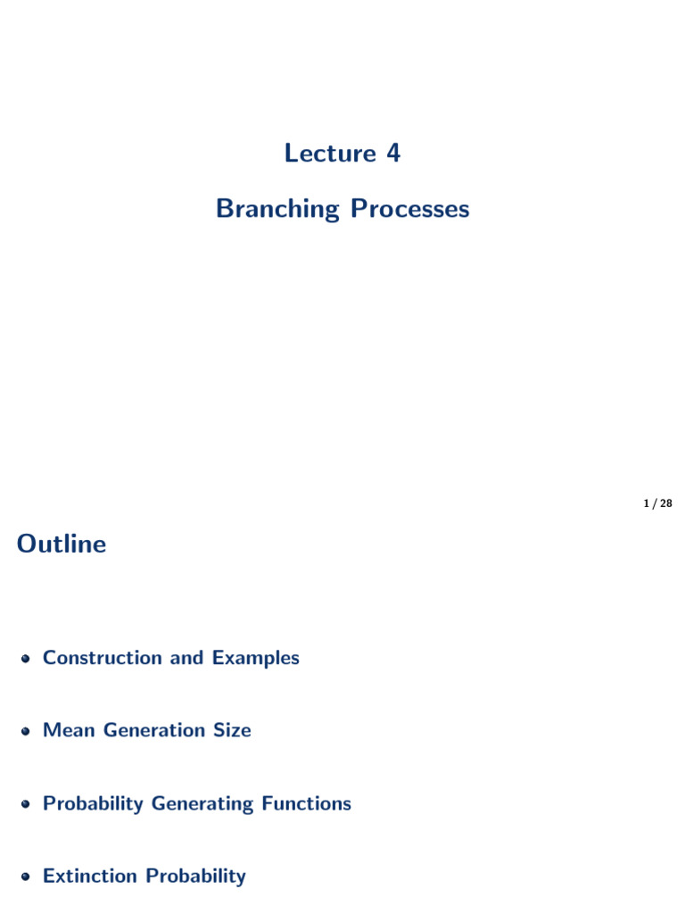 Lec4 Branching Process | PDF