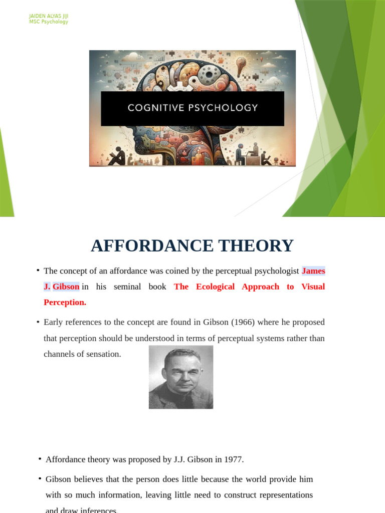 Gibson Affordance Theory | PDF