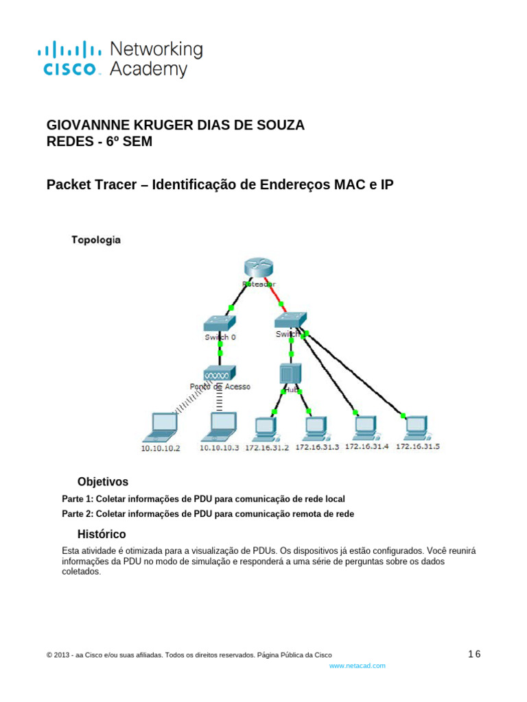 9.1.3 Packet Tracer - Identify MAC and IP Addresses | PDF
